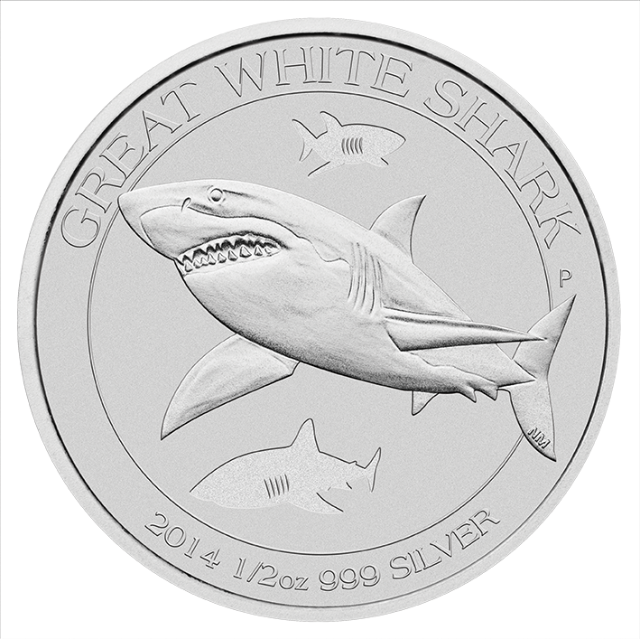 Great White Shark Silver Coin | Perth Mint Silver Coin 1/2 oz ...